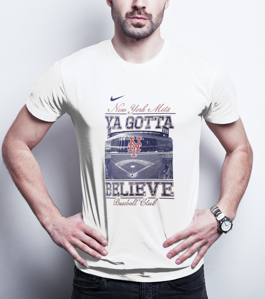 New York Mets Ya Gotta Believe Baseball Club 1969 1986 Nike T-Shirt