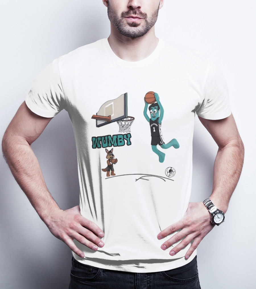 San Antonio Spurs Wumby Dunk Basketball Animated T-Shirt