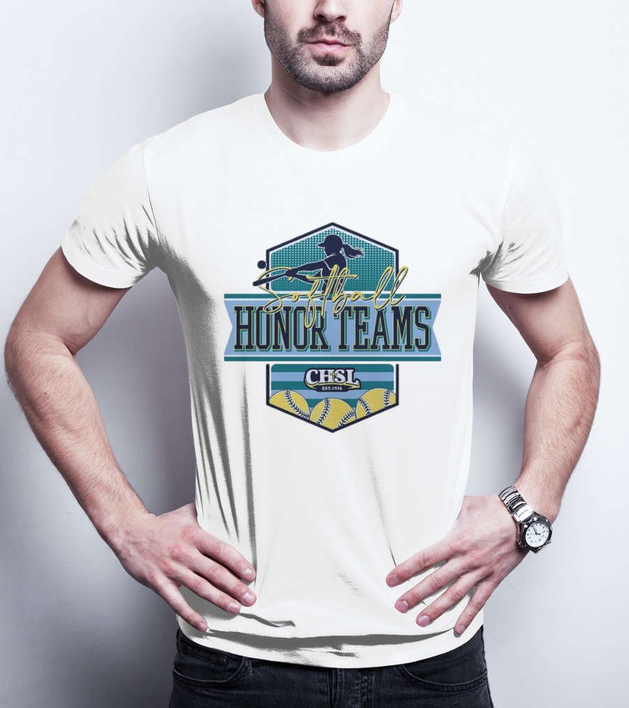 Softball Honor Teams CHSL Est. 1926 With Player Silhouette And Softballs T-Shirt