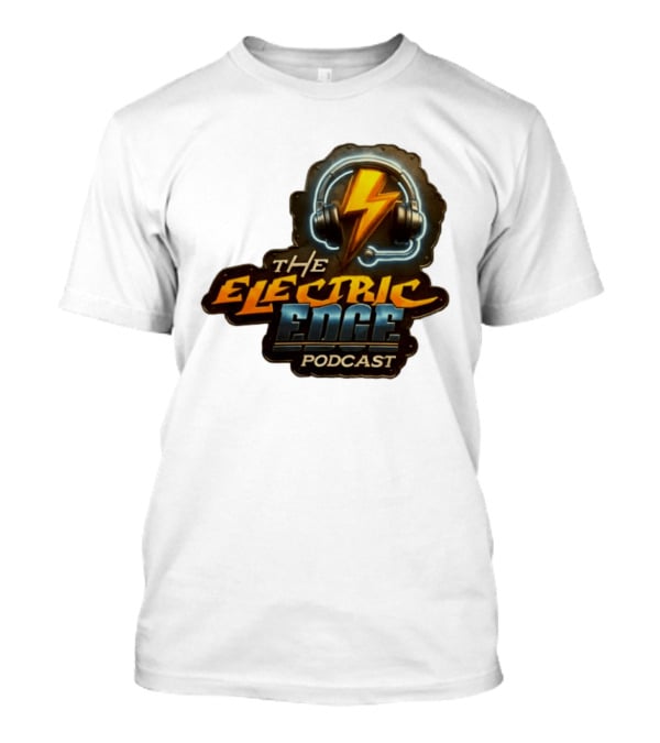 The Electric Edge Podcast Headphone Lightning Bolt T-Shirt