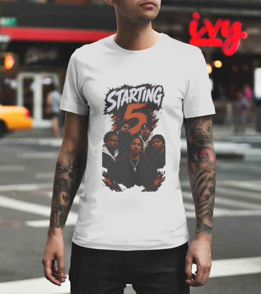 Starting 5 Basketball Hoop Squad Court Commanders New York Knicks T-Shirt