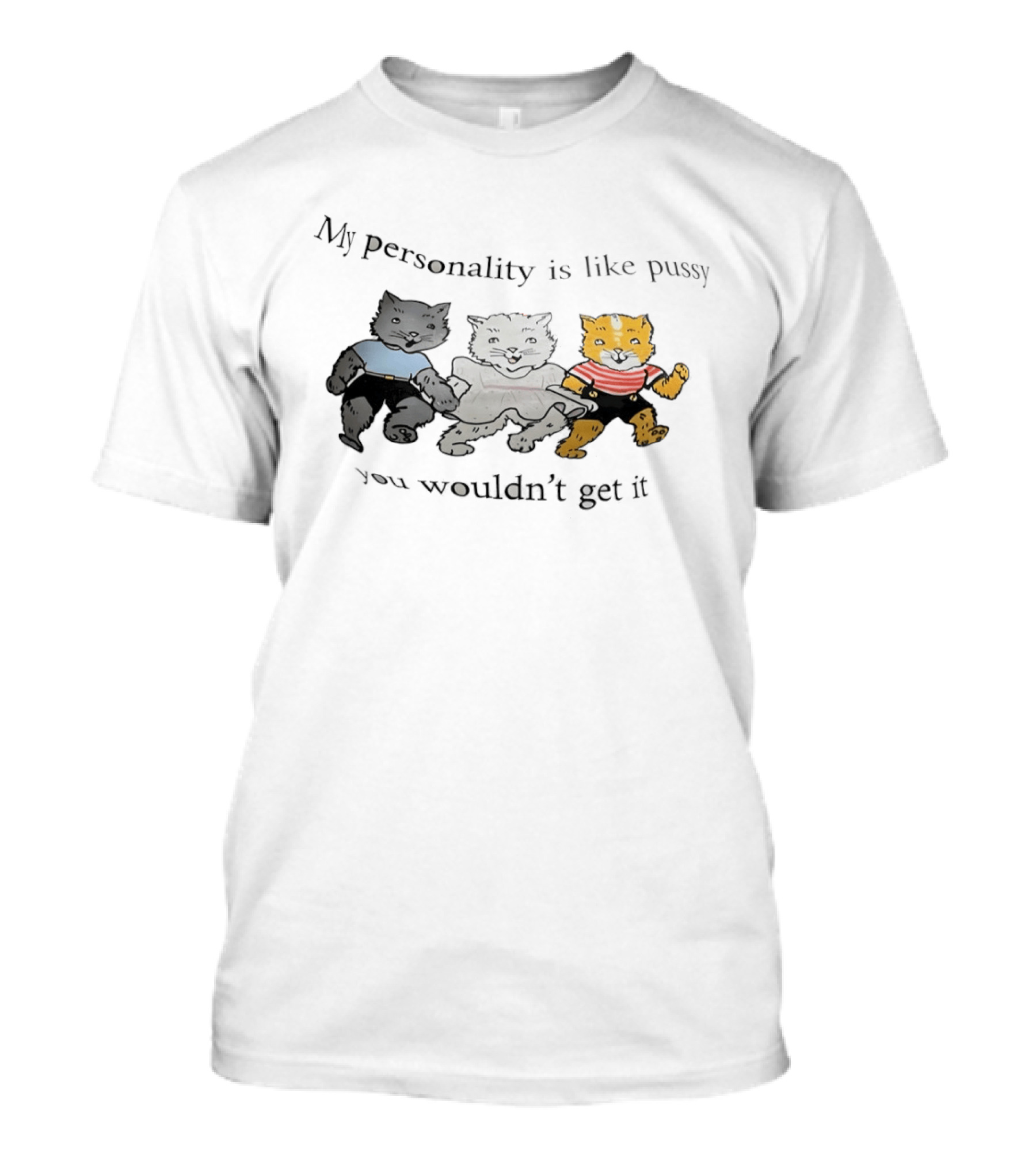 My Personality Is Like Pussy You Wouldn't Get It Cats Trio T-Shirt