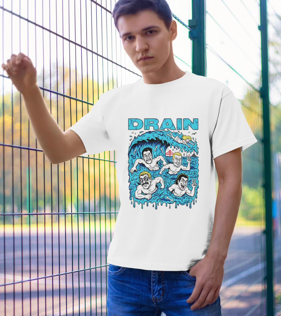 Drain Band Butthole Surfers Caricature Wave Surf T-Shirt