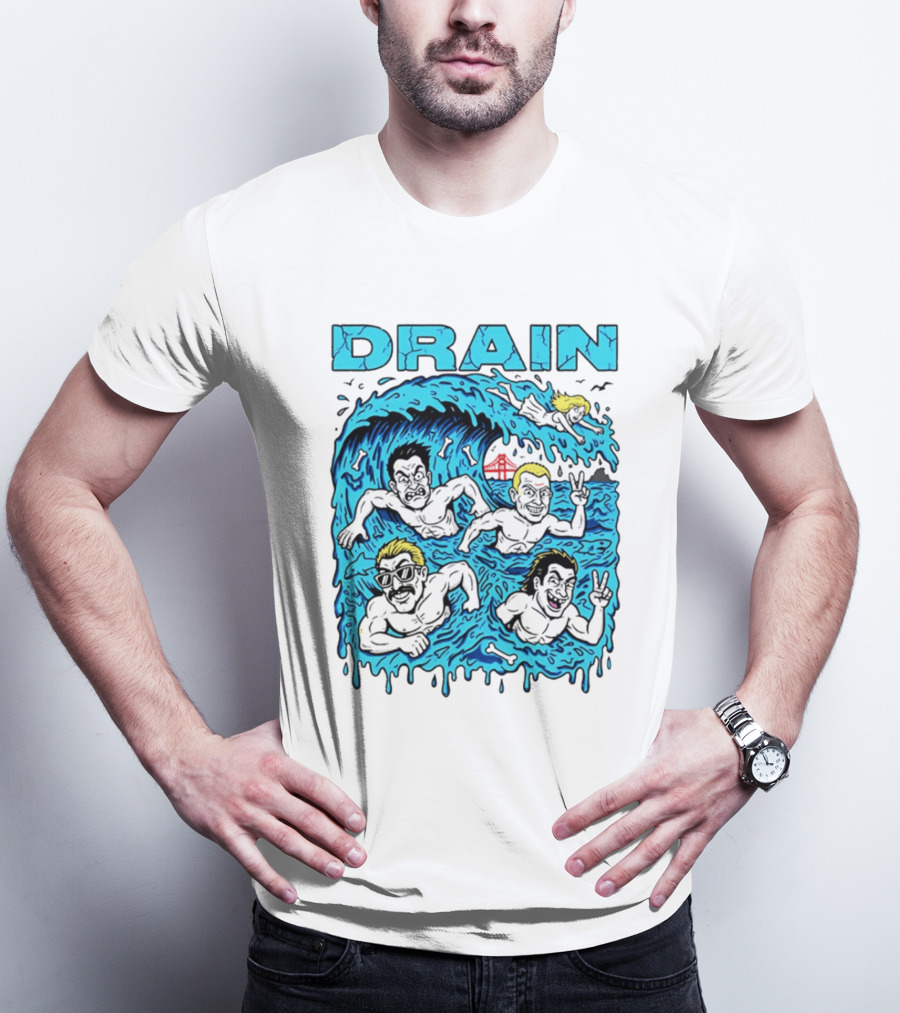 Drain Band Butthole Surfers Caricature Wave Surf T-Shirt