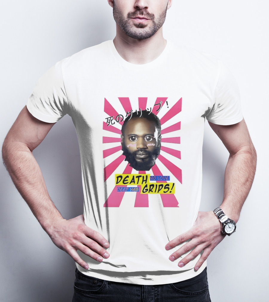 Stefan Burnett Death Grips No Love Deep Web Japanese Text Pink Sunburst T-Shirt