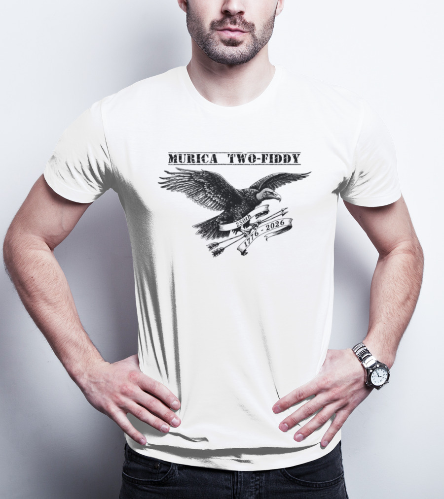 Murica Two Fiddy Vulture 250th 1776 2026 Vintage Patriotic Eagle T-Shirt