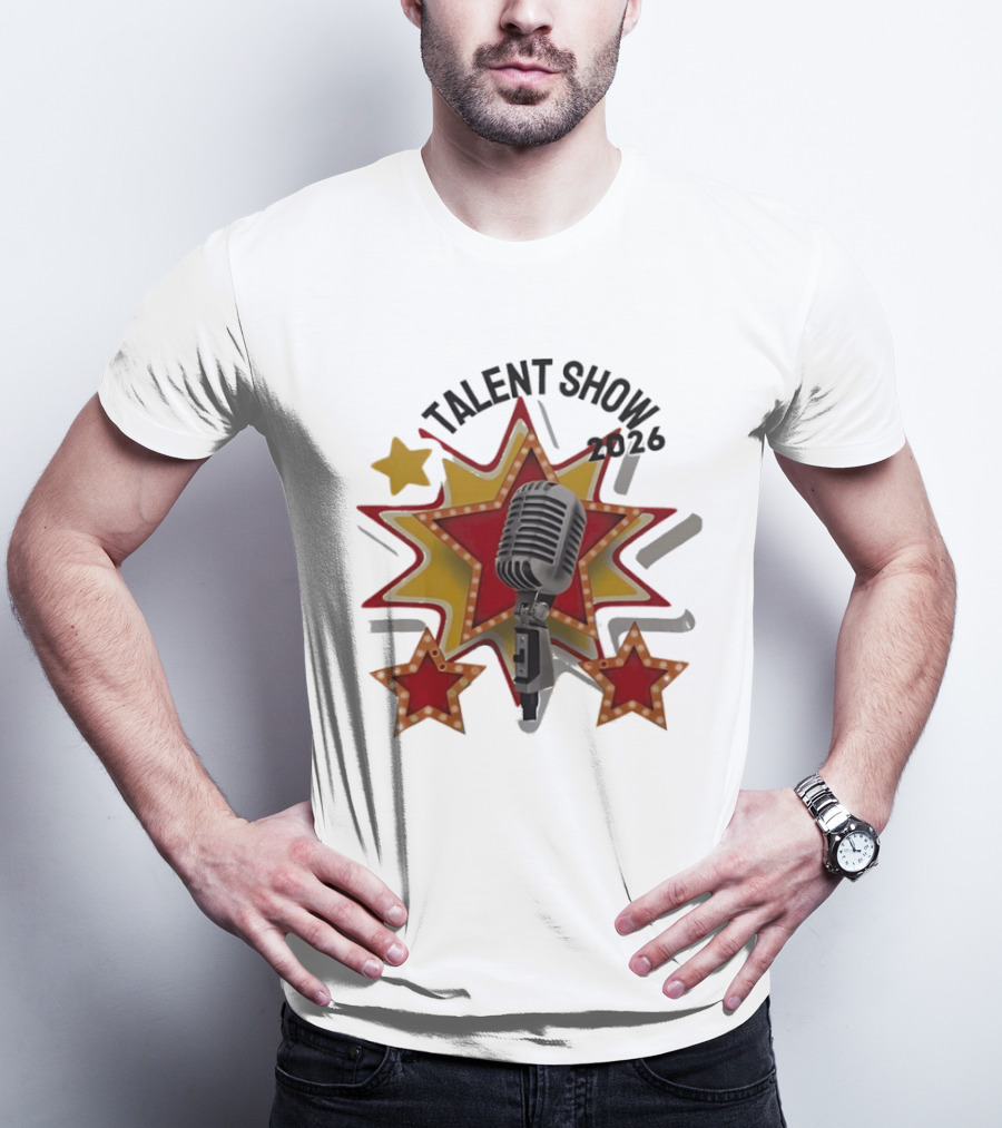Talent Show 2026 Star Performer Mic And Stars T-Shirt