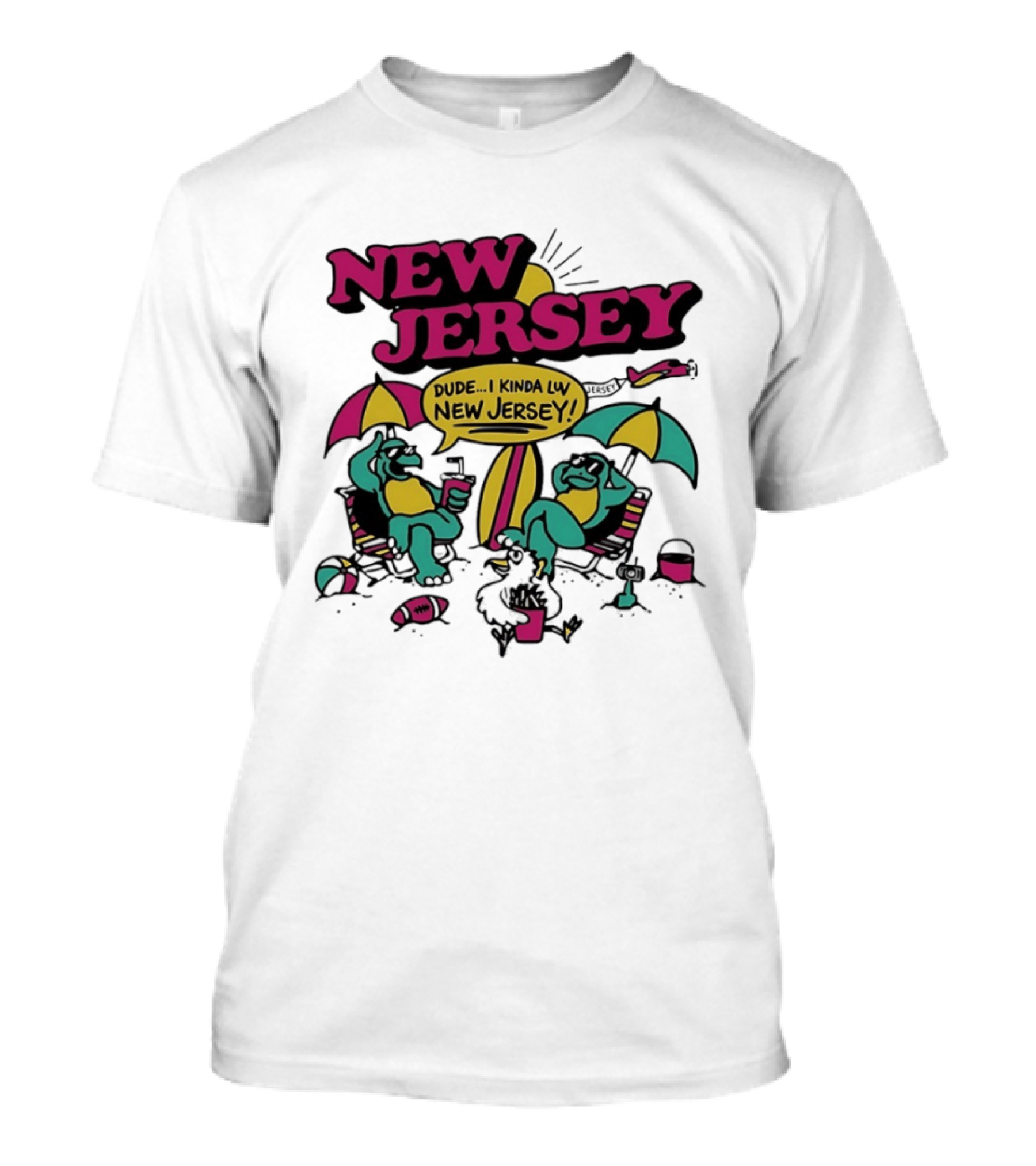 New Jersey Dude I Kinda Luv Beach Vibes With Beach Animals T-Shirt