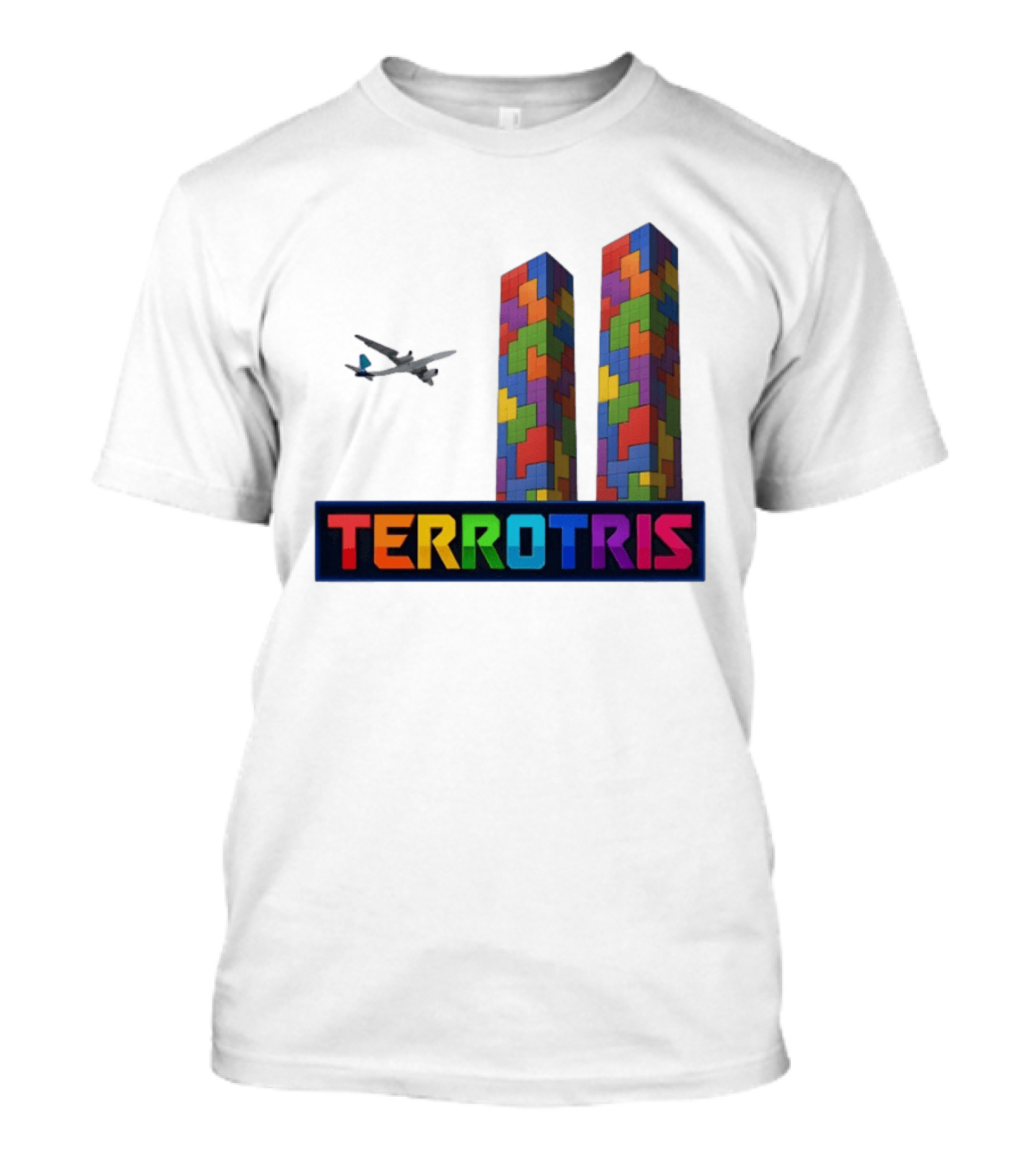 Terrortris Tetris Block Towers With Plane T-Shirt