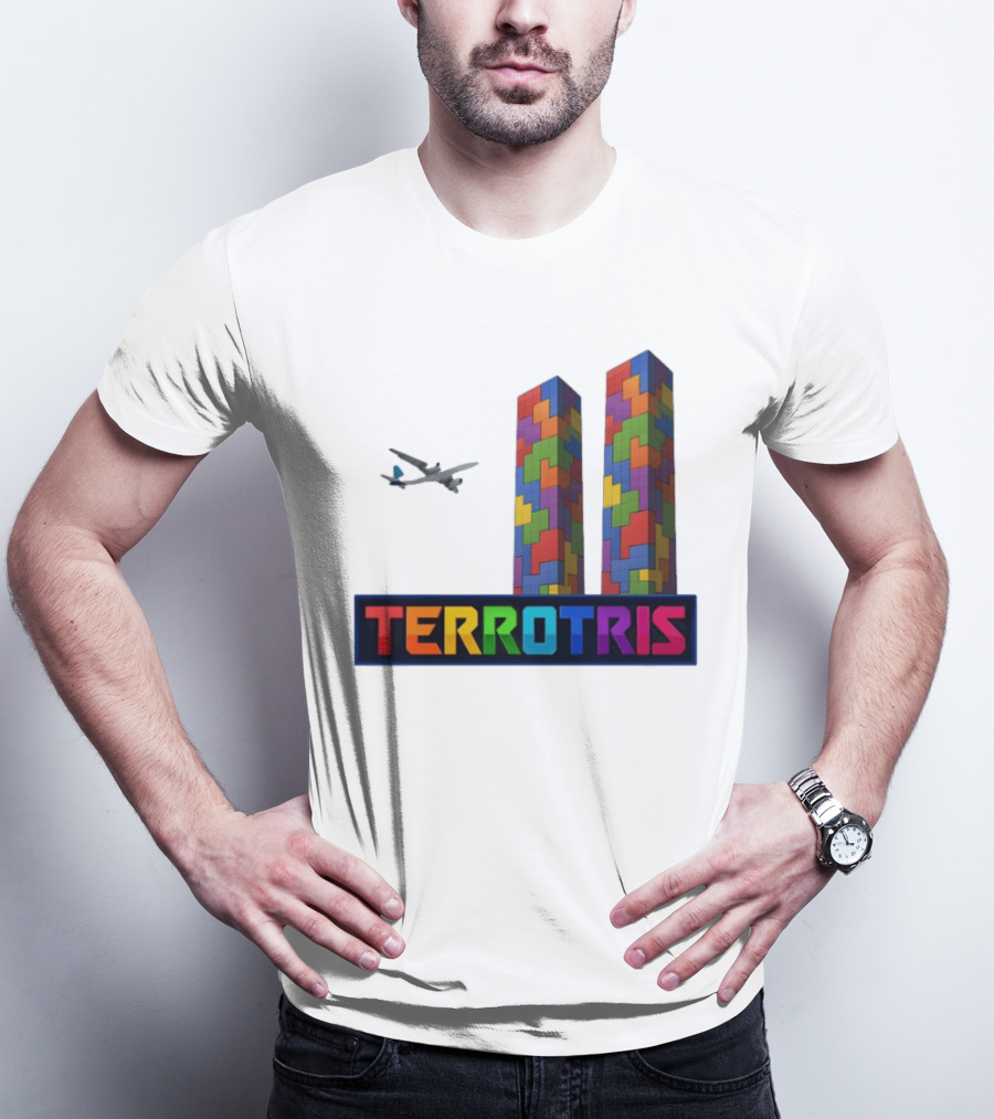 Terrortris Tetris Block Towers With Plane T-Shirt