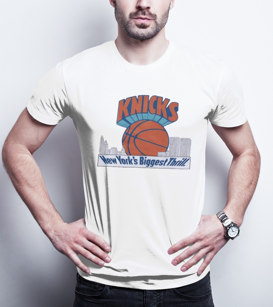 Knicks New York's Biggest Thrill Basketball Skyline T-Shirt