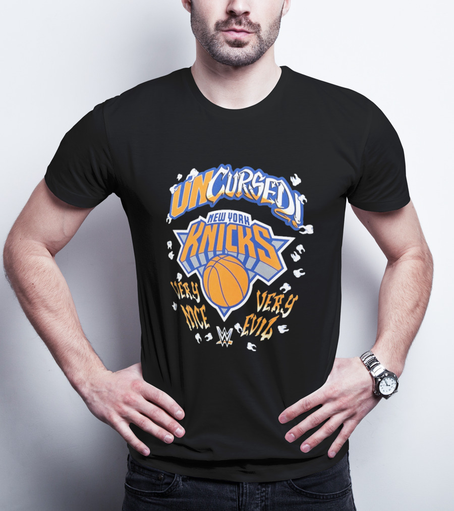 Uncursed New York Knicks Very Nice Very Evil Danhausen WWE T-Shirt