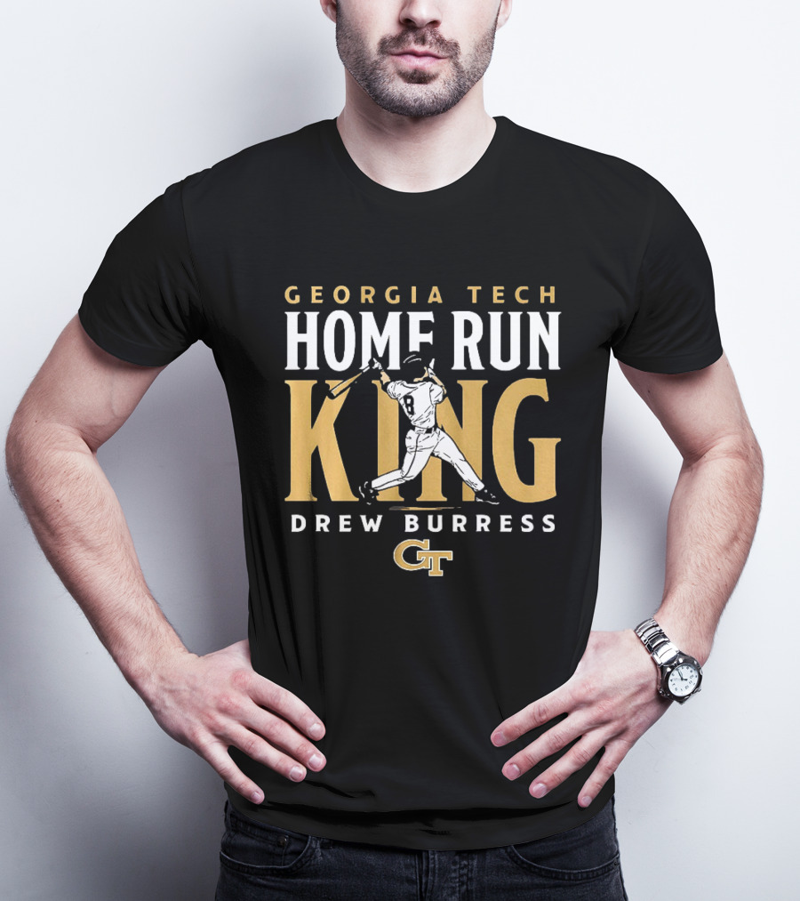 Georgia Tech Yellow Jackets Home Run King Drew Burress Baseball Gt T-Shirt