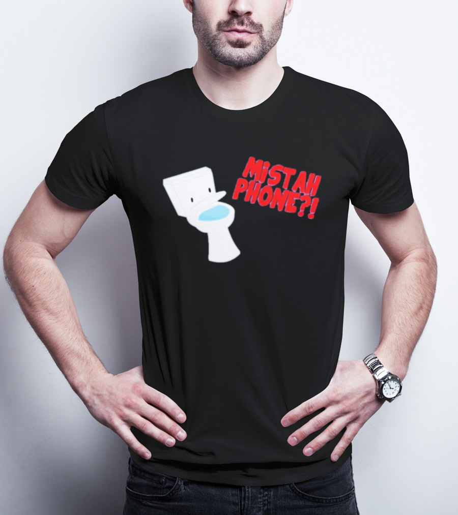 Mistah Phone Toilet Pun Illustration Humor T-Shirt