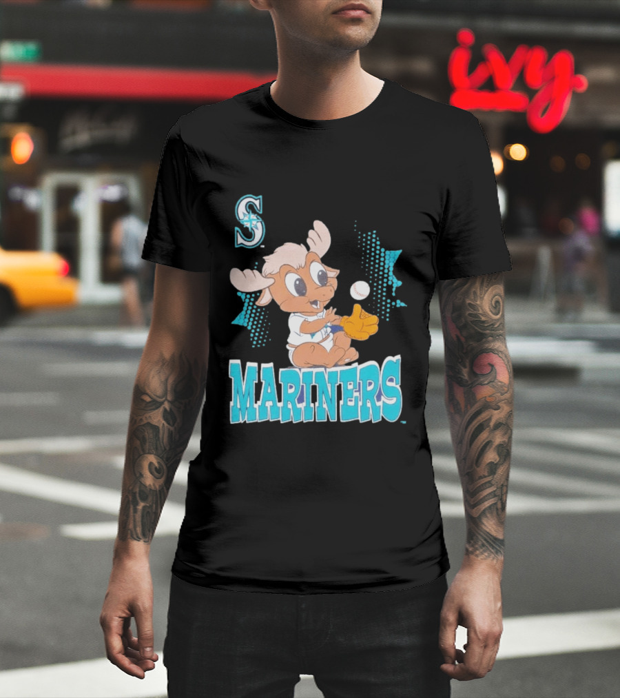 Seattle Mariners Baby Moose Rookie Baseball Glove Mariners T-Shirt