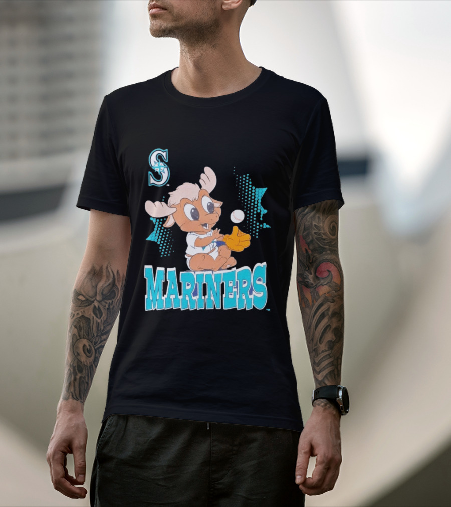 Seattle Mariners Baby Moose Rookie Baseball Glove Mariners T-Shirt