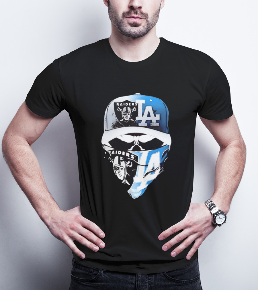 Las Vegas Raiders Los Angeles Dodgers Split Raiders LA T-Shirt