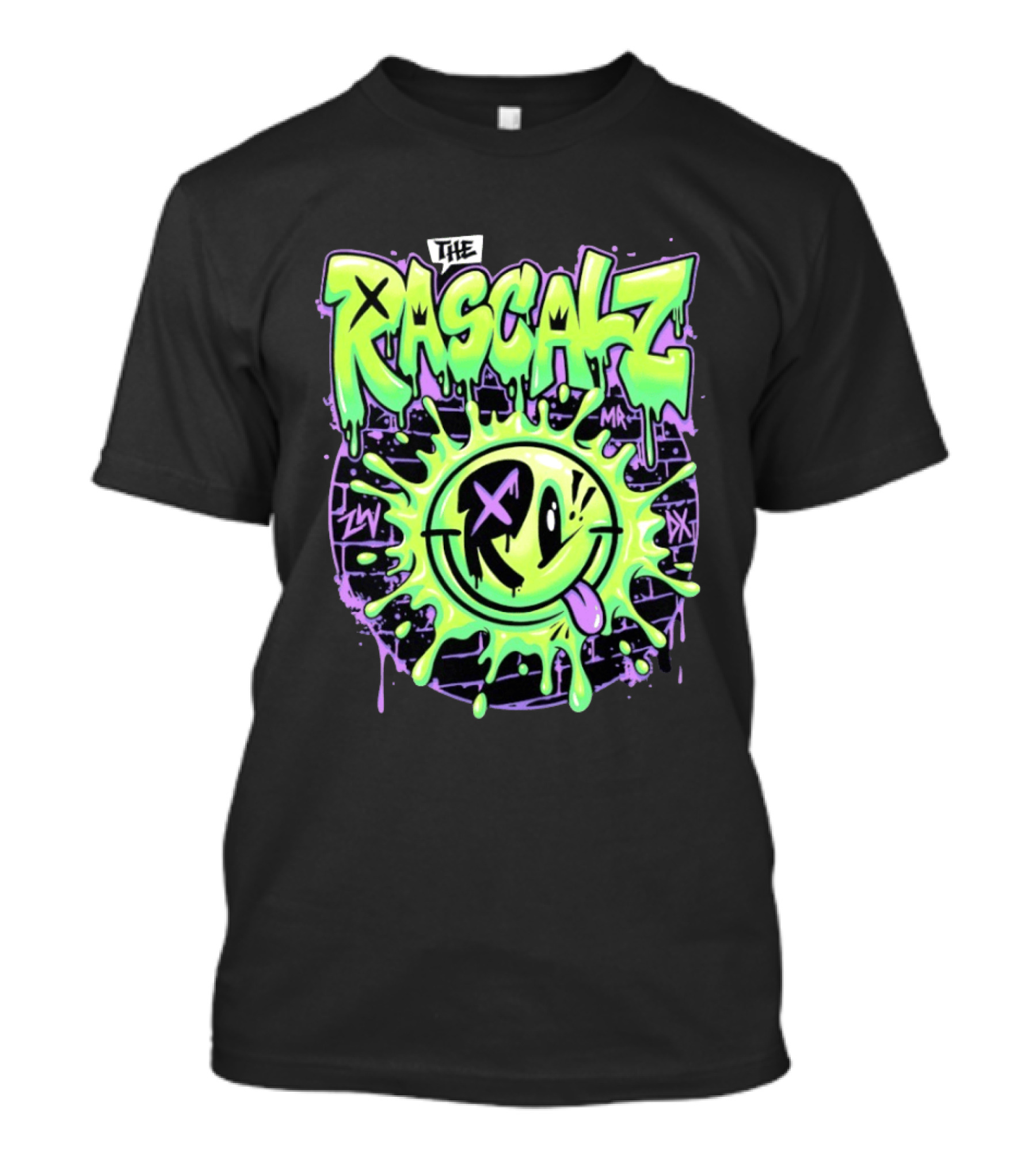 The Rascalz AEW Slime Smiley Graffiti T-Shirt