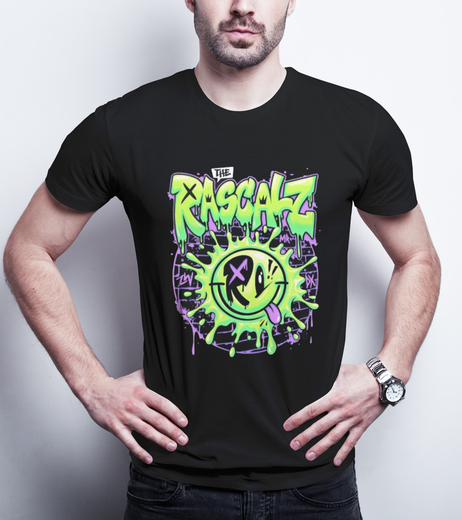 The Rascalz AEW Slime Smiley Graffiti T-Shirt