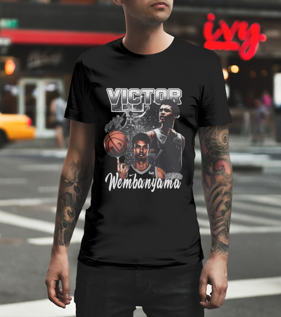 Victor Wembanyama Spurs Basketball Dunk Spinning Posing T-Shirt