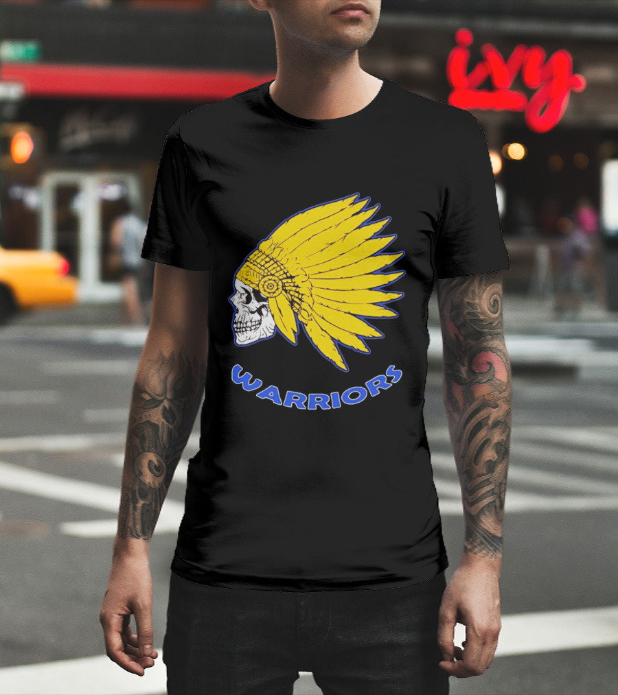 Warriors Fearless Spirit Skull Yellow Headdress T-Shirt