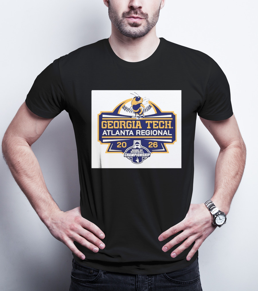 Georgia Tech Yellow Jackets Atlanta Regional 2026 NCAA DI Baseball Championship T-Shirt