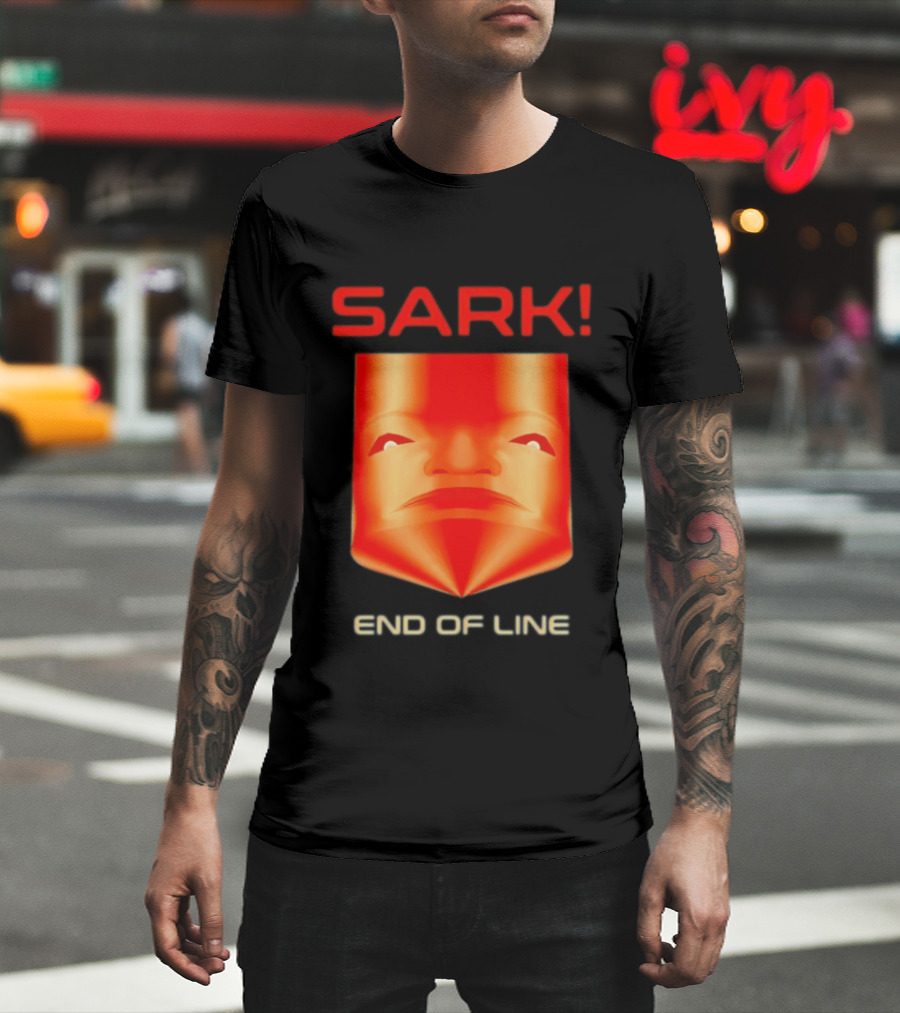 Sark End Of Line Retro Gaming Villain Face T-Shirt