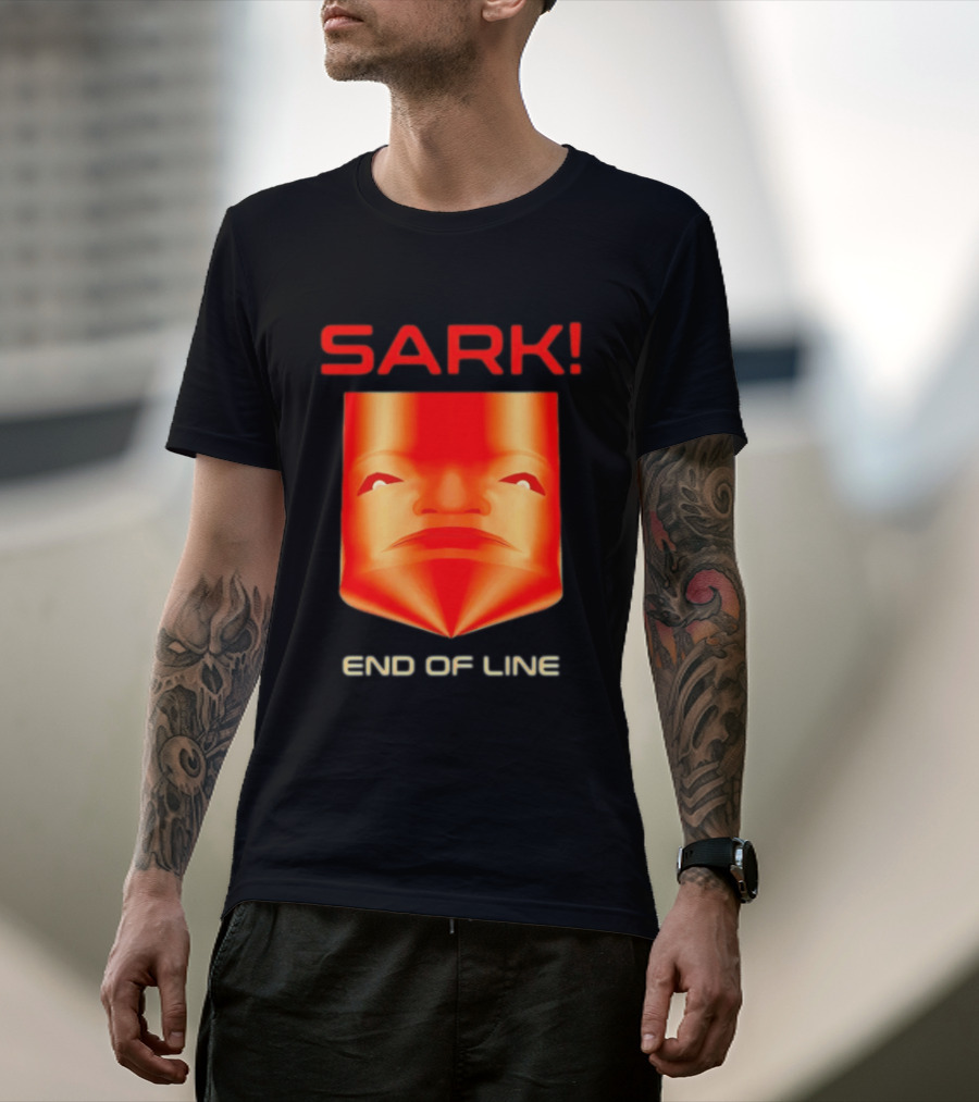 Sark End Of Line Retro Gaming Villain Face T-Shirt