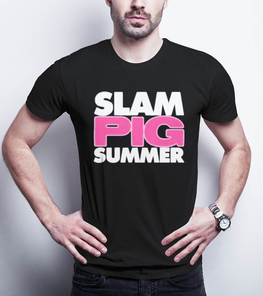 Slam Pig Summer Bold Pink Text Trend T-Shirt