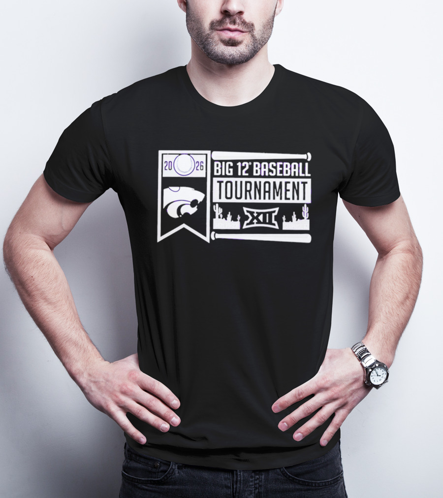 K State Wildcats 2026 Big 12 Baseball Tournament May 22 26 Surprise AZ T-Shirt