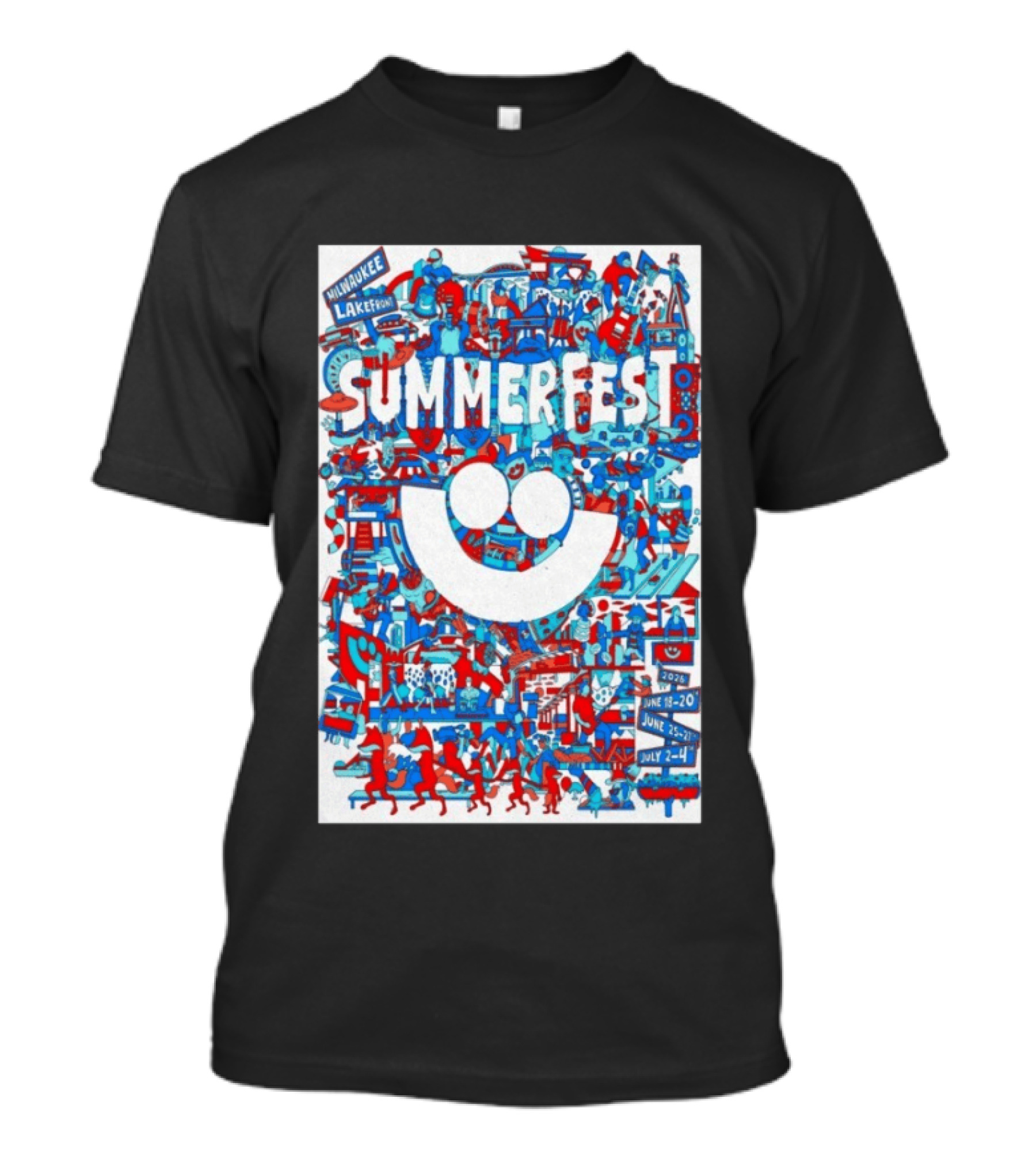 Summerfest Milwaukee Lakefront 2026 June 18 20 June 25 27 July 2 4 Event T-Shirt
