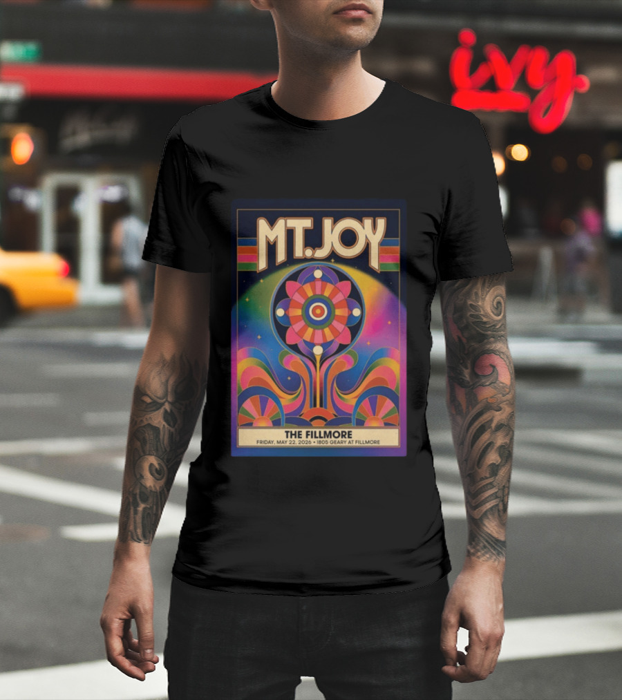 MT. Joy May 22 2026 The Fillmore 1805 Geary San Francisco Vintage Psychedelic T-Shirt