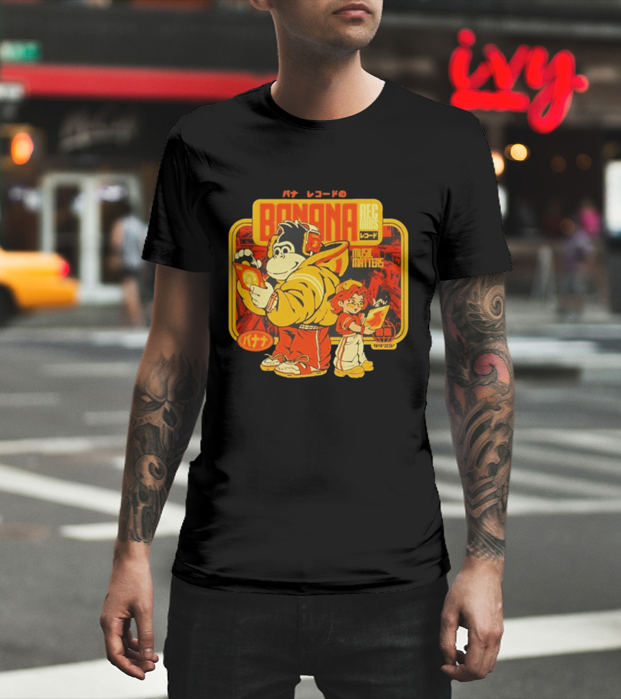Banana Records Music Matters Retro Style Japanese T-Shirt
