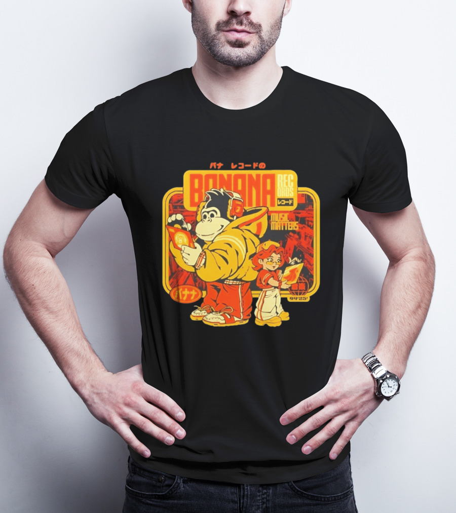 Banana Records Music Matters Retro Style Japanese T-Shirt