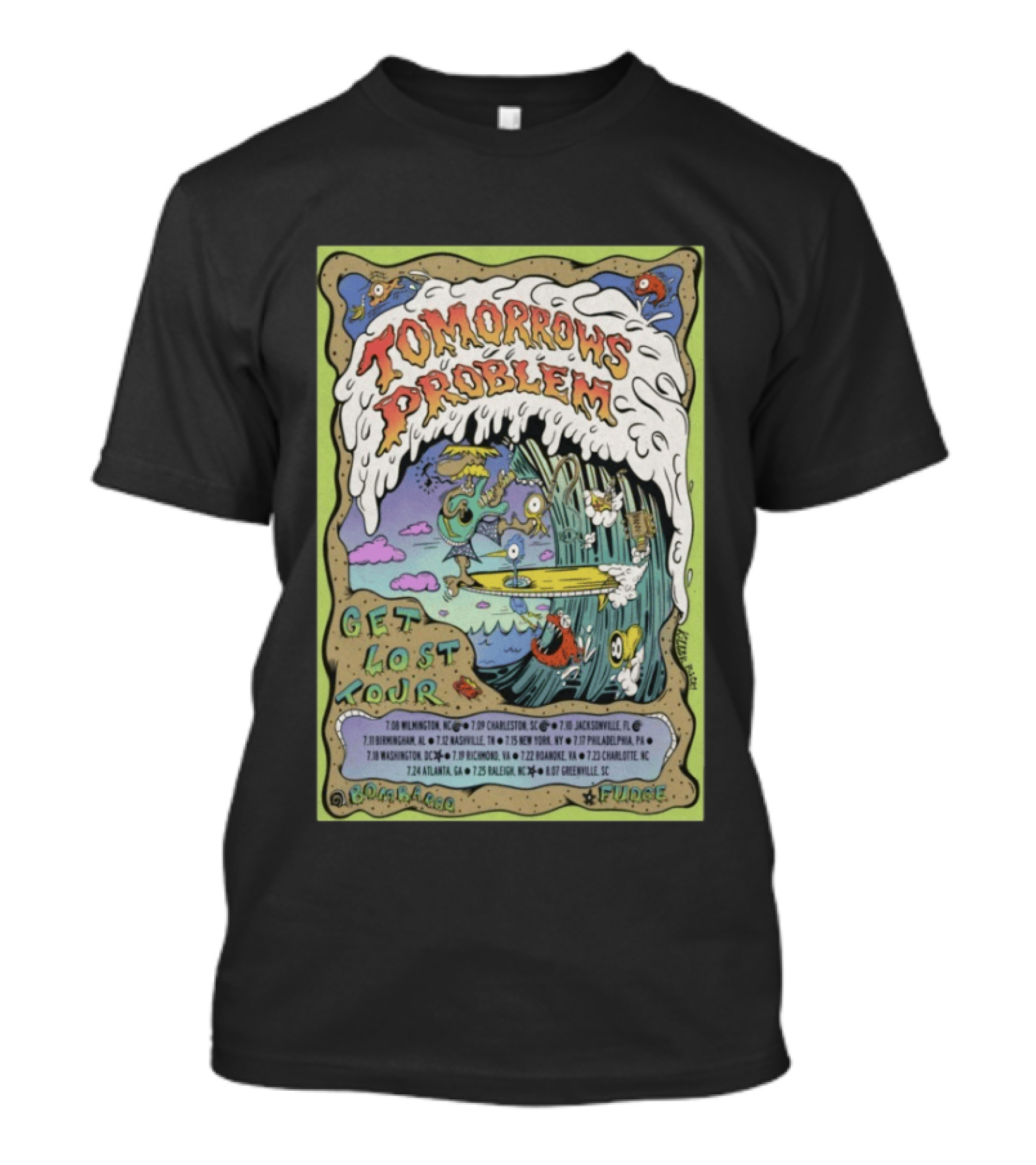 Tomorrows Problem Get Lost Tour 2026 Wilmington Charleston Jacksonville Birmingham Nashville St. Louis New York Philadelphia Richmond T-Shirt