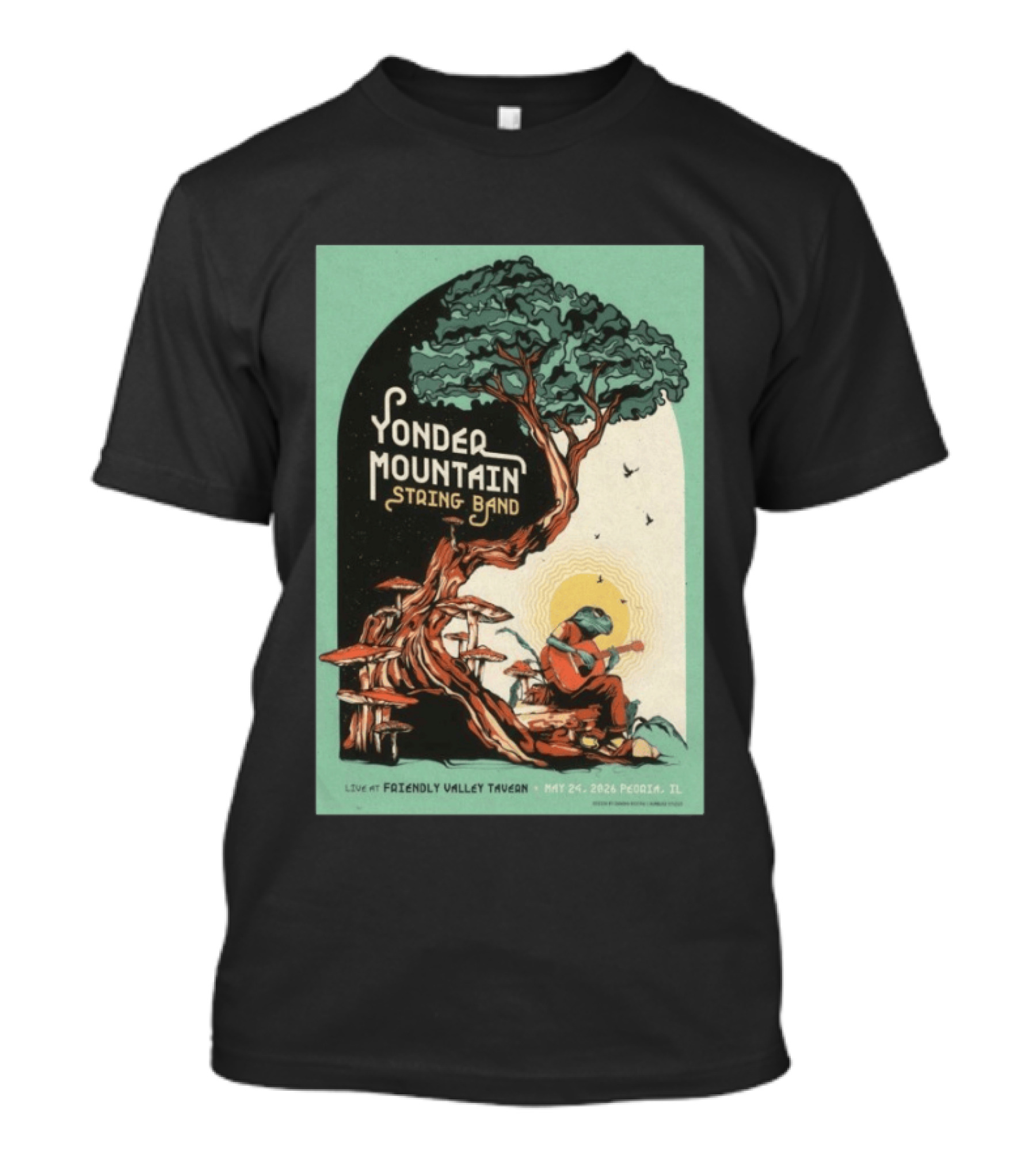 Yonder Mountain String Band Live At Friendly Valley Tavern Peoria IL May 24 2026 T-Shirt