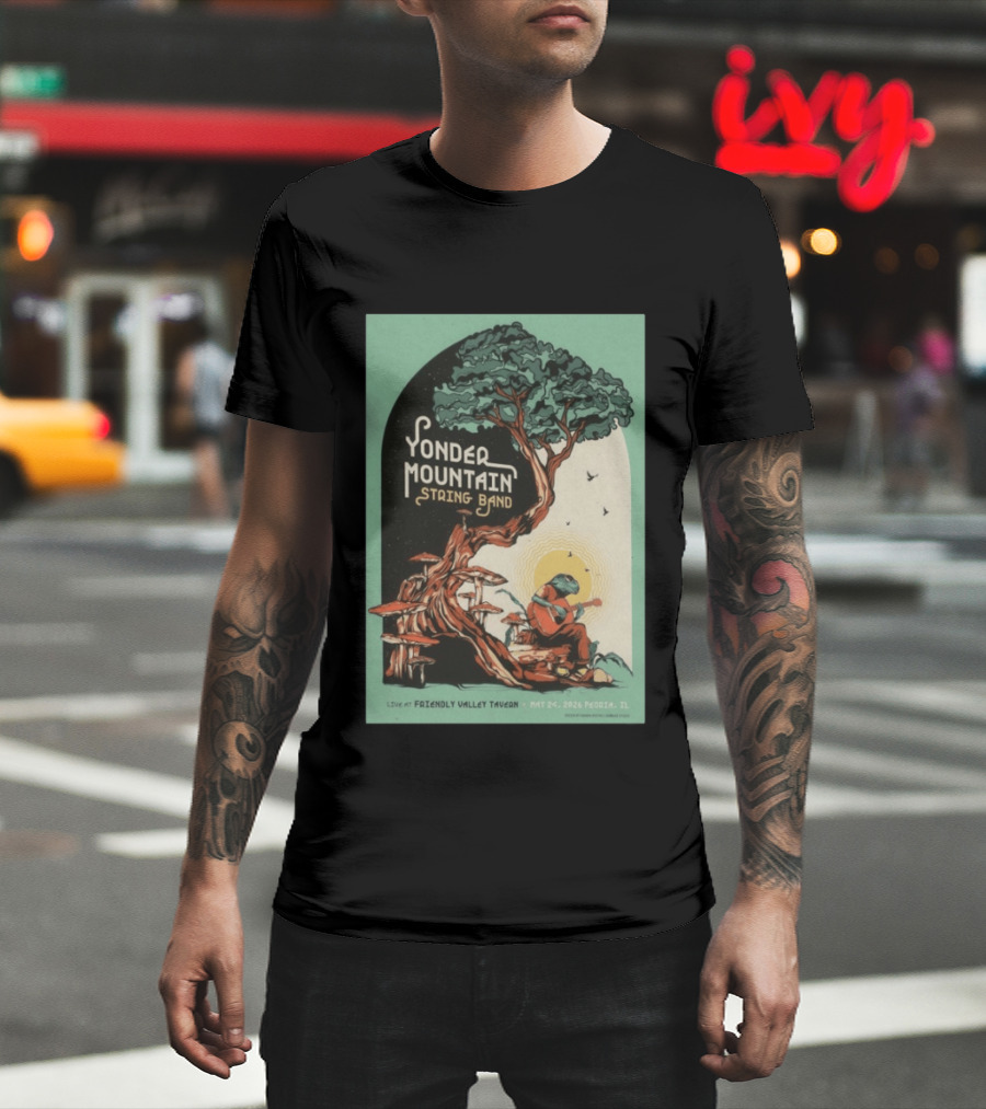 Yonder Mountain String Band Live At Friendly Valley Tavern Peoria IL May 24 2026 T-Shirt