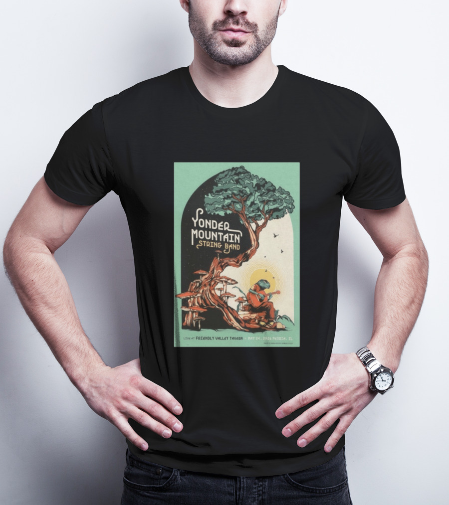Yonder Mountain String Band Live At Friendly Valley Tavern Peoria IL May 24 2026 T-Shirt
