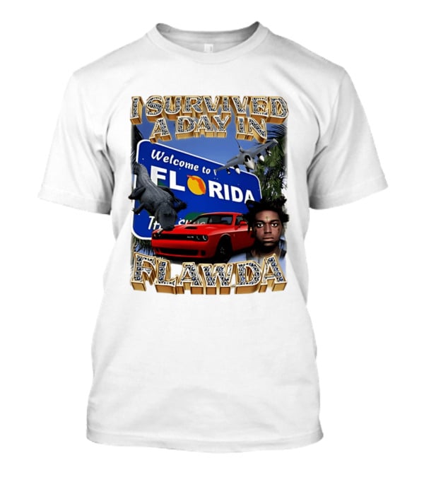 I Survived A Day In Flawda Welcome To Florida Dodge Jet Manatee Adventure T-Shirt