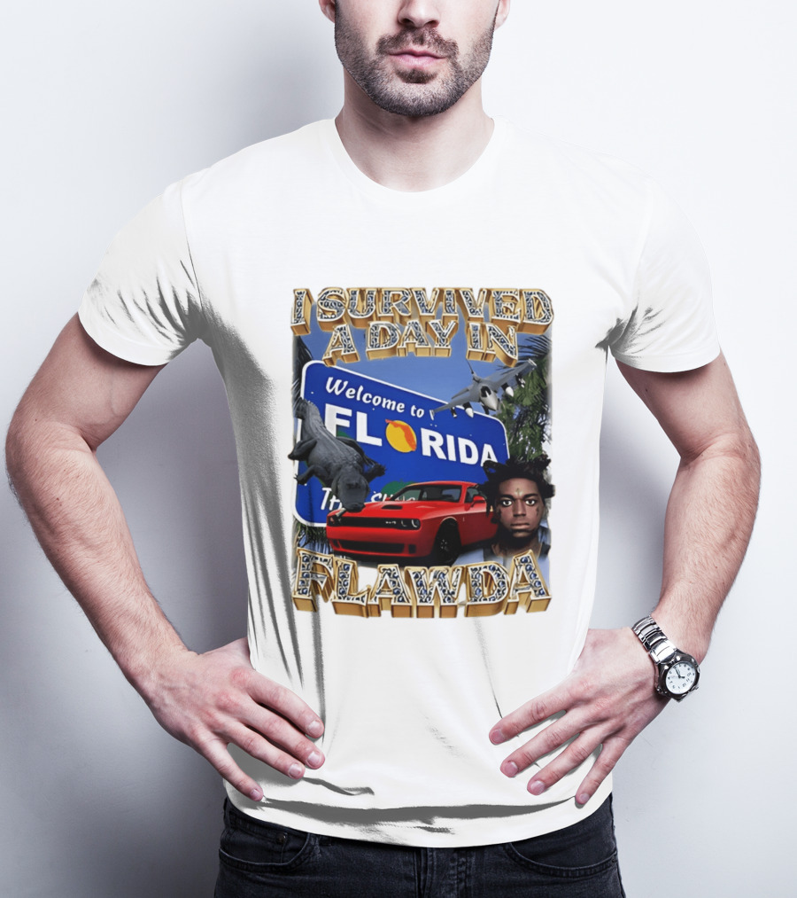 I Survived A Day In Flawda Welcome To Florida Dodge Jet Manatee Adventure T-Shirt