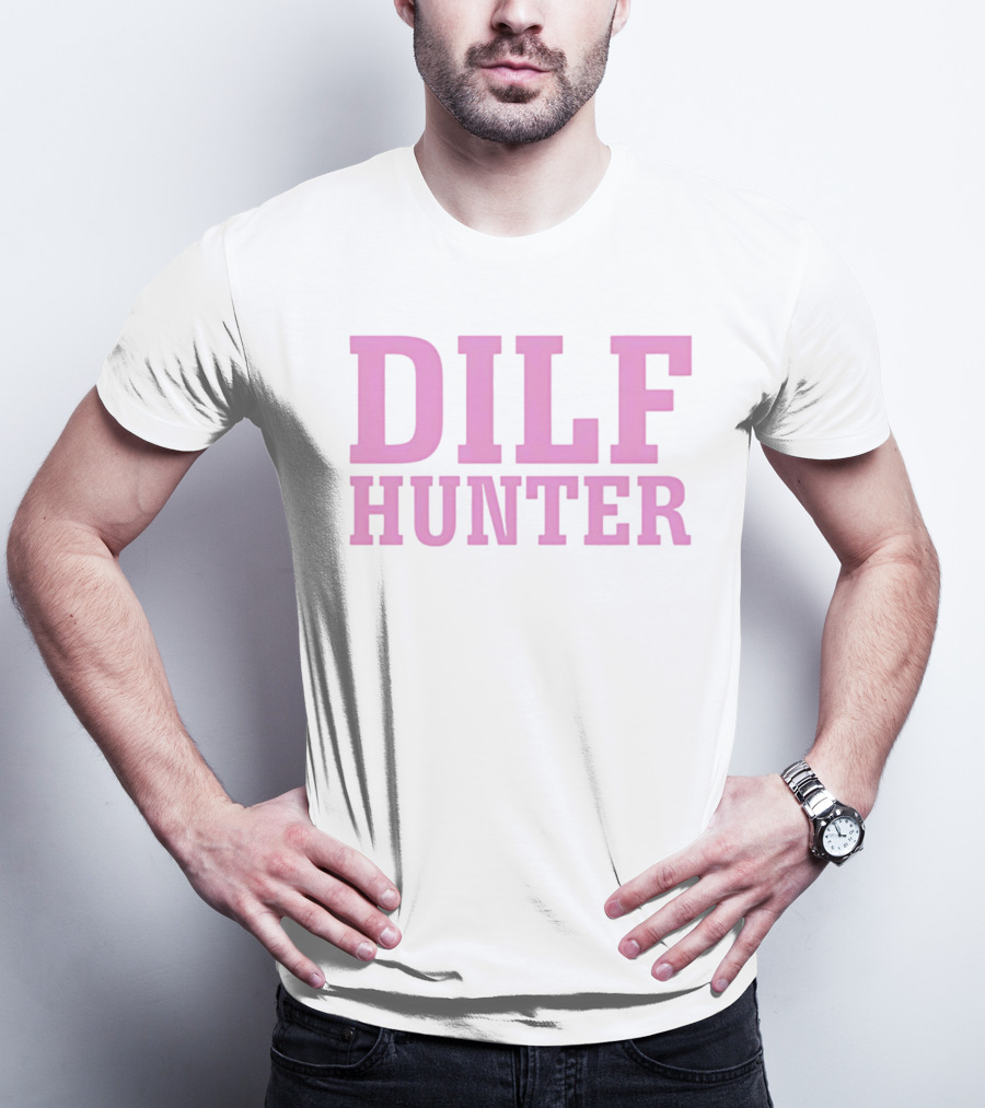 DILF Hunter Pink Bold Retro Fun T-Shirt