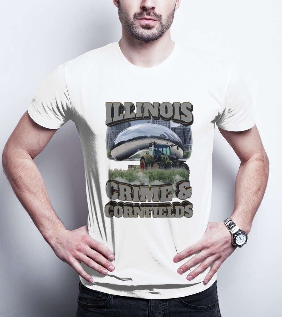 Illinois Crime & Cornfields Cloud Gate Tractor Scenery T-Shirt