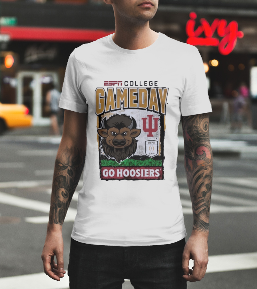 ESPN College Gameday Go Hoosiers IU Buffalo Football T-Shirt