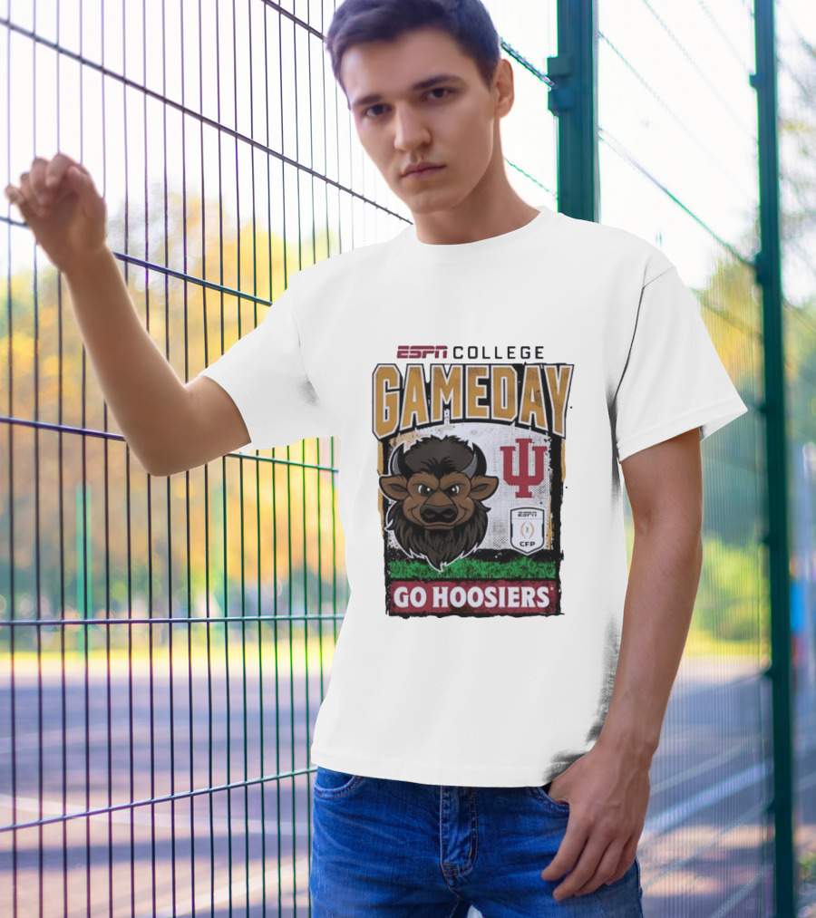 ESPN College Gameday Go Hoosiers IU Buffalo Football T-Shirt