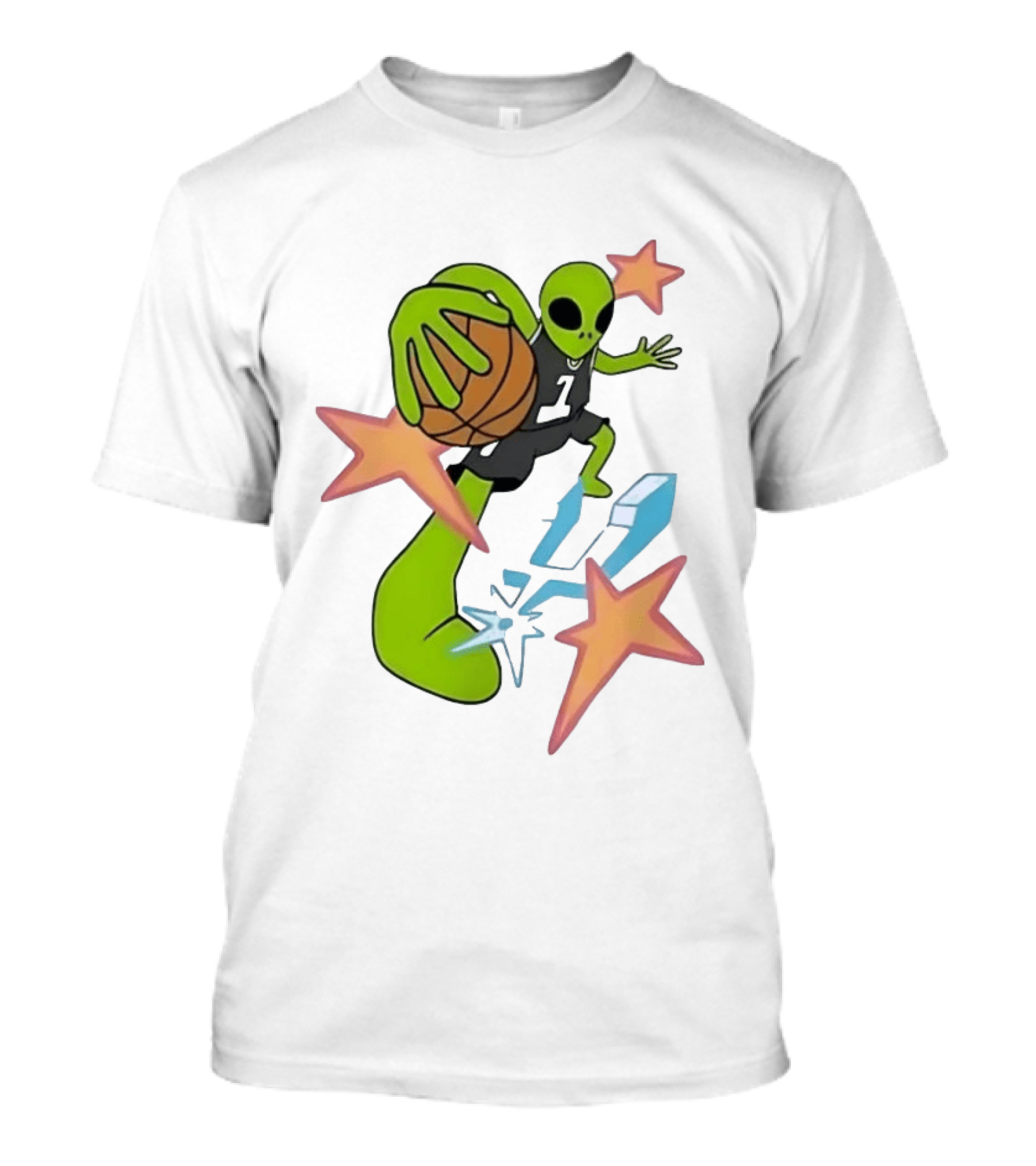San Antonio Spurs Alien Basketball Dunking Stars T-Shirt