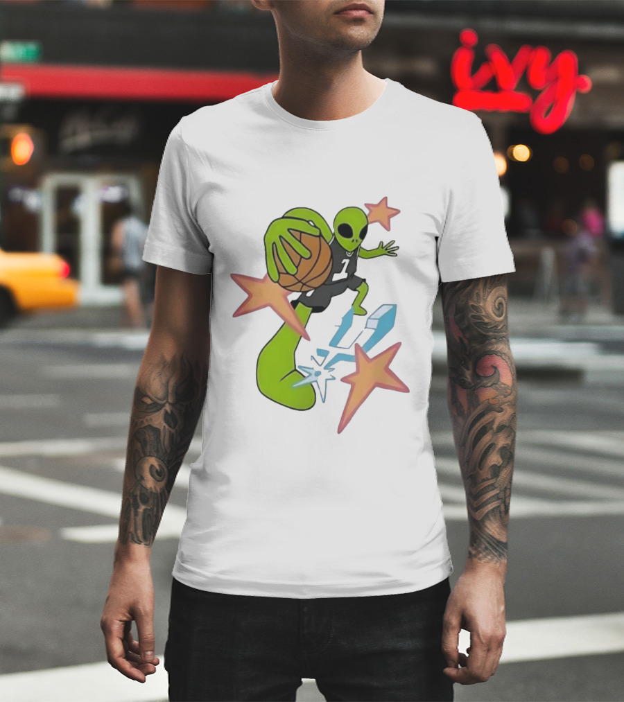 San Antonio Spurs Alien Basketball Dunking Stars T-Shirt