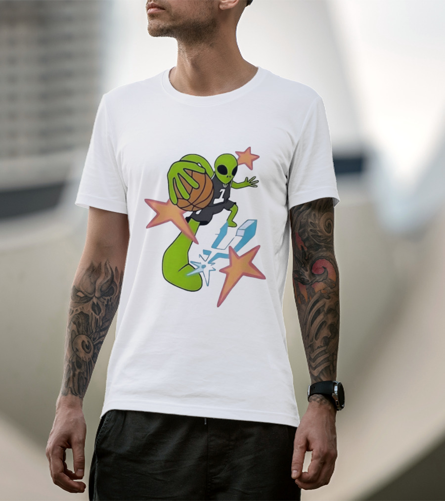 San Antonio Spurs Alien Basketball Dunking Stars T-Shirt