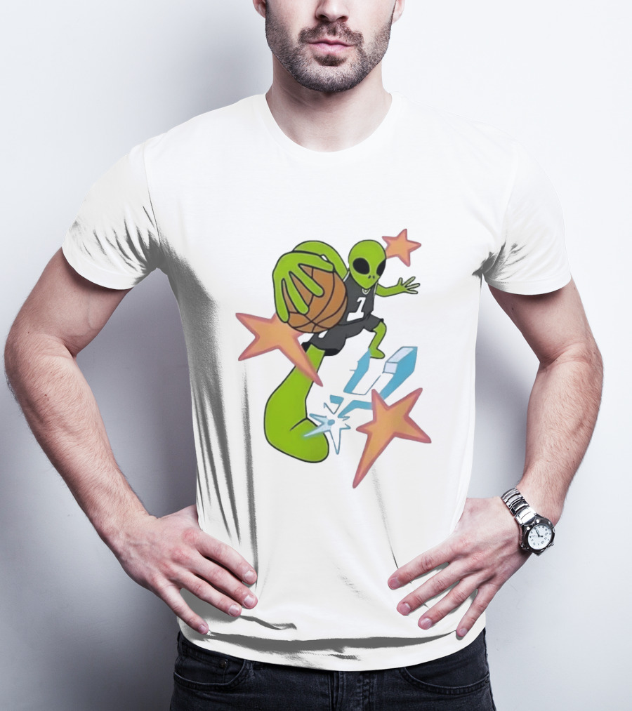 San Antonio Spurs Alien Basketball Dunking Stars T-Shirt