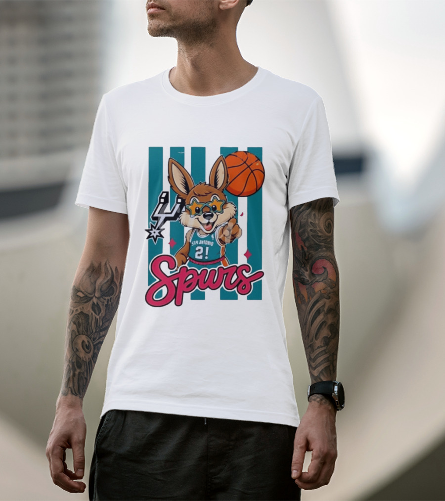 San Antonio Spurs Mascot Basketball Star Glasses Youth 21 T-Shirt
