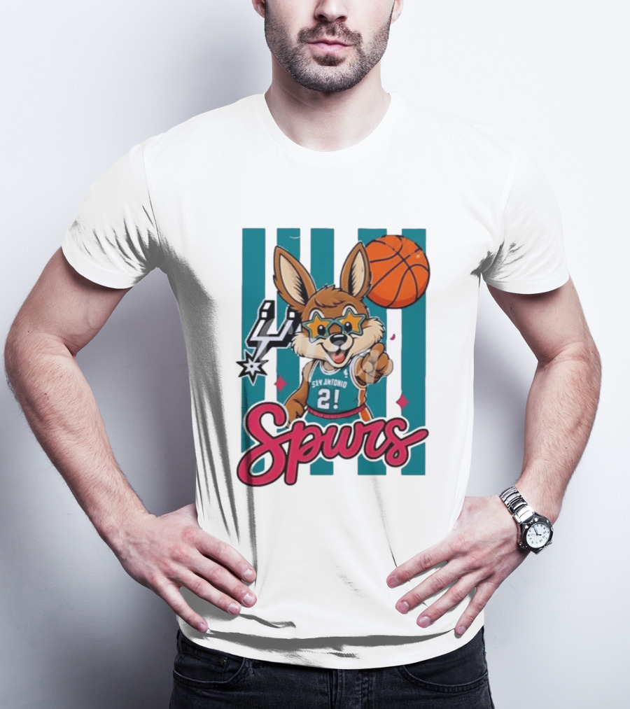San Antonio Spurs Mascot Basketball Star Glasses Youth 21 T-Shirt
